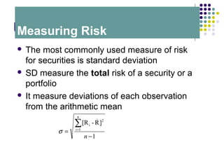 Risk and Return | PPT