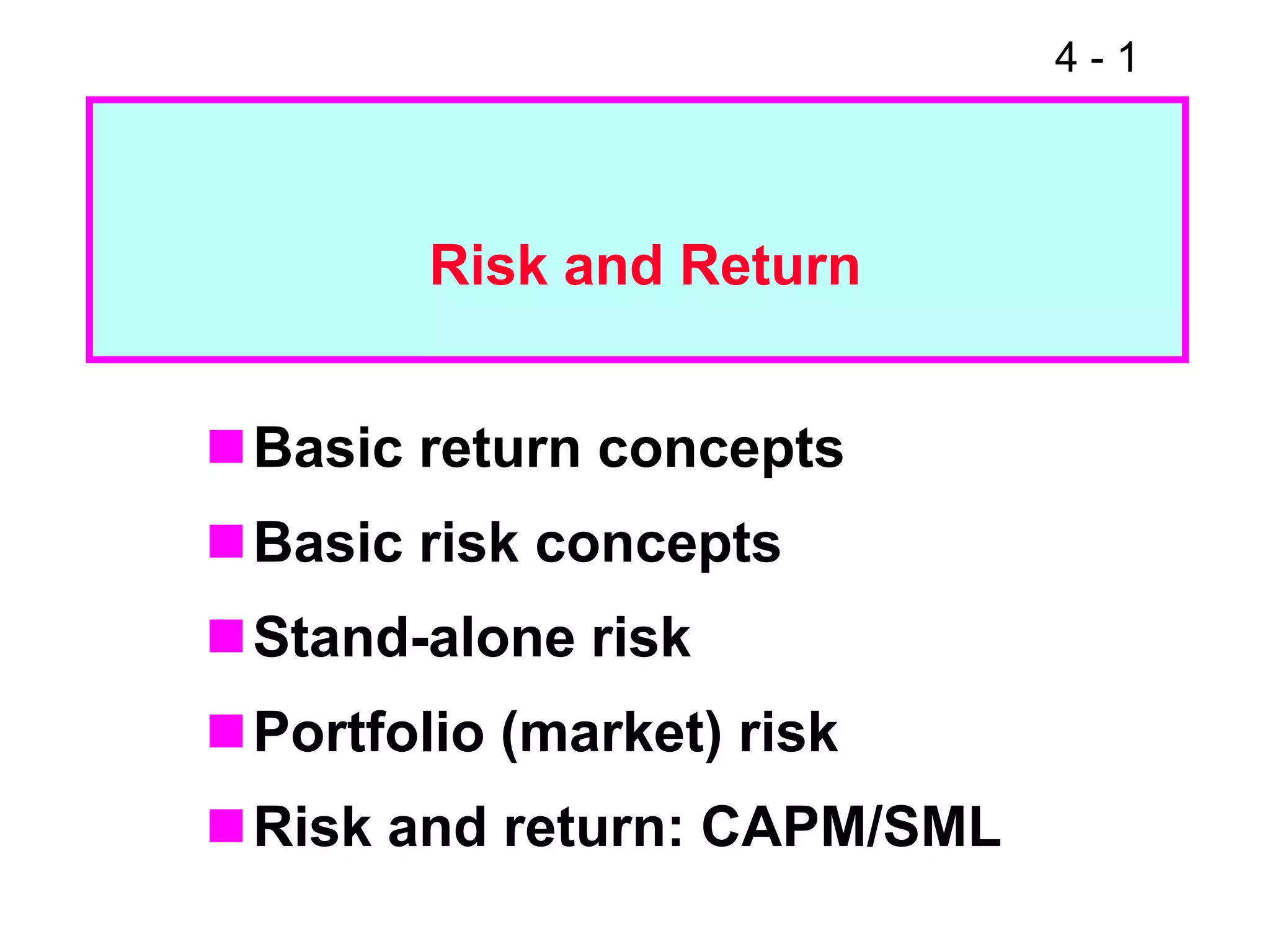 Risk and return | PPTX