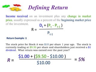 Risk and Return | PPT