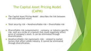 Risk and return | PPTX