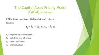 Risk and return | PPTX