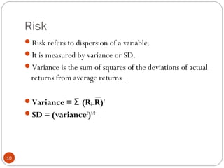 Investment Management Risk and Return | PPT