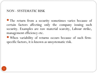 Investment Management Risk and Return | PPT