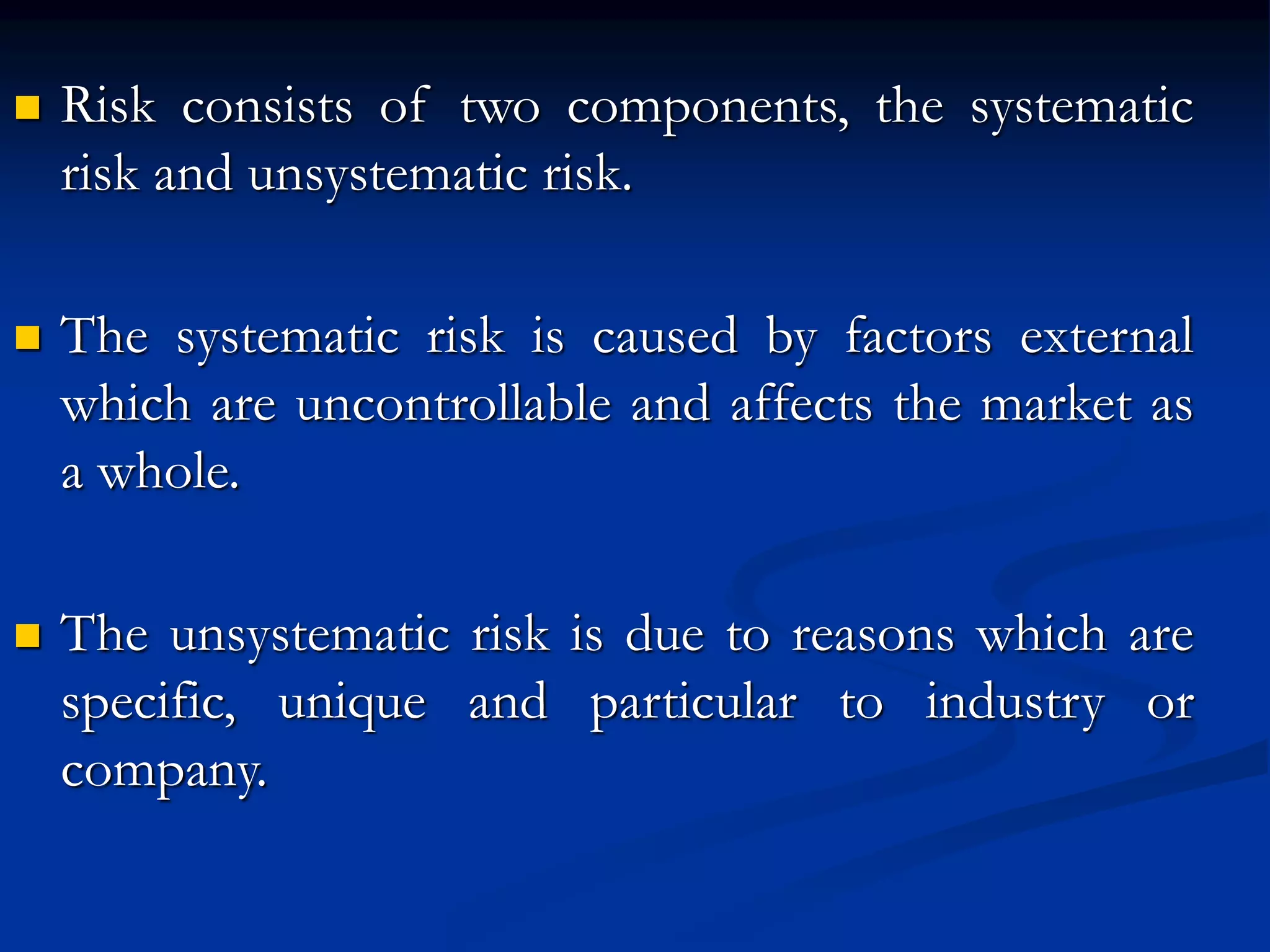 Risk and return | PPT