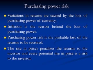 Risk and return | PPT