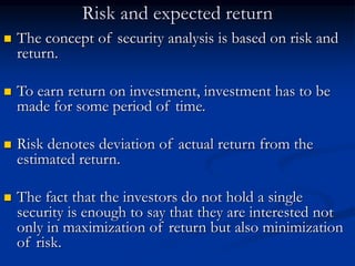 Risk and return | PPT