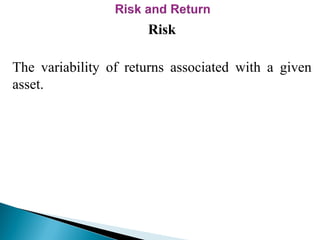 Risk and return | PPT