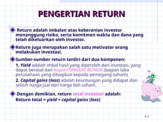 Risk and Return risiko dan tingkat pengembalian.ppt