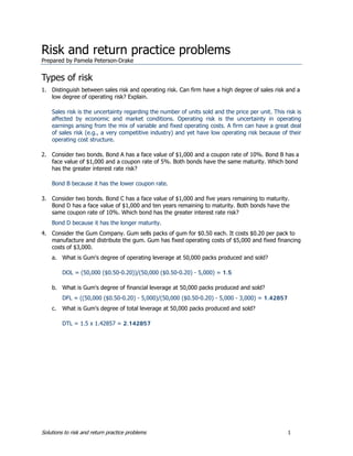 Risk and return practice problem - fm | PDF | Stocks and Bonds ...