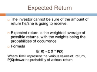 Risk and Return | PPTX