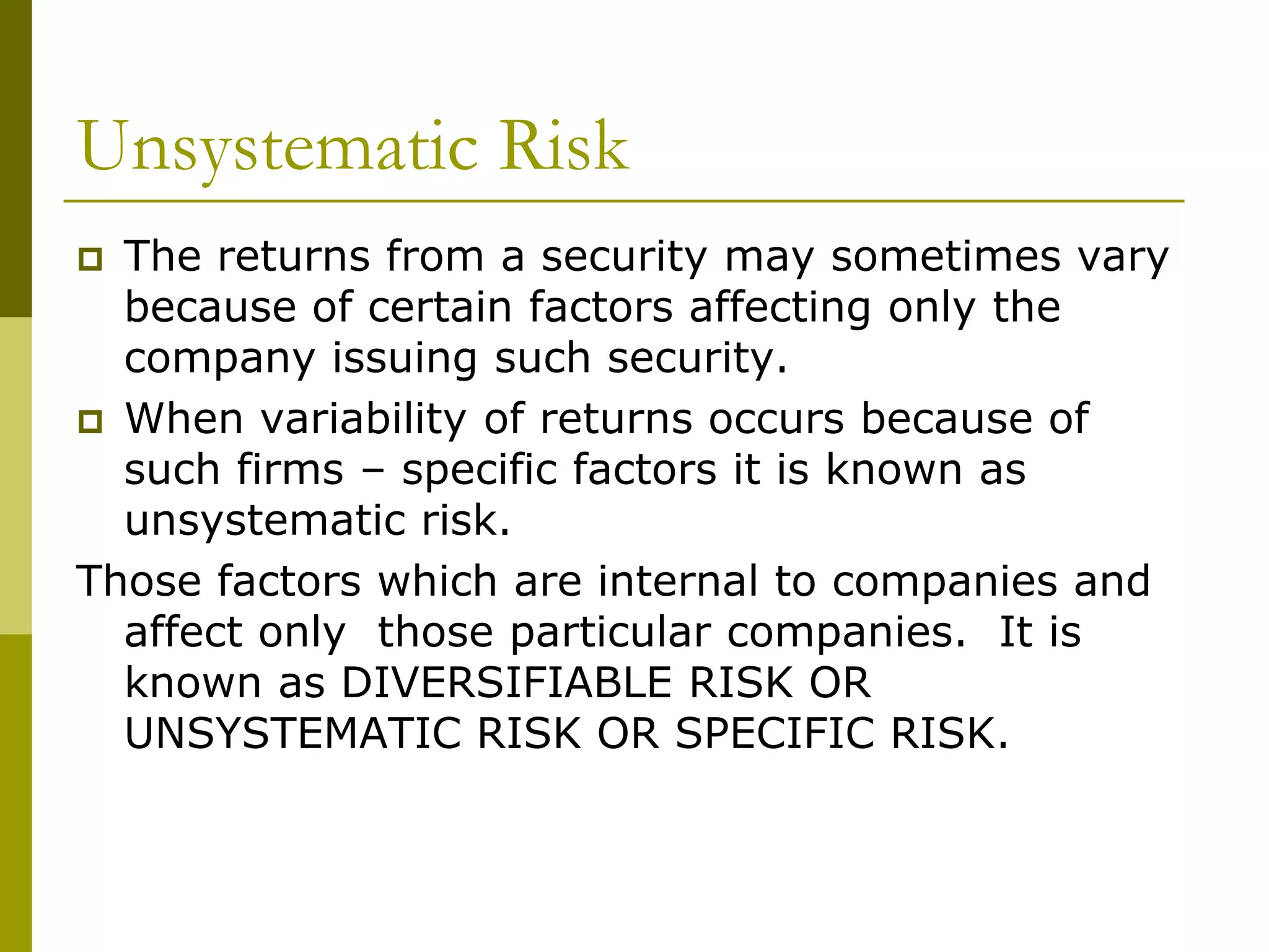 Risk and return | PPT