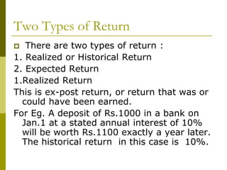 Risk and return | PPT