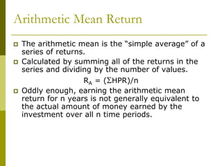 Risk and return | PPT