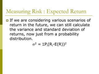 Risk and return | PPT