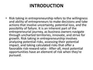 RISK AND RISK MANAGEMENT IN ENTREPRENEURSHIP.pptx