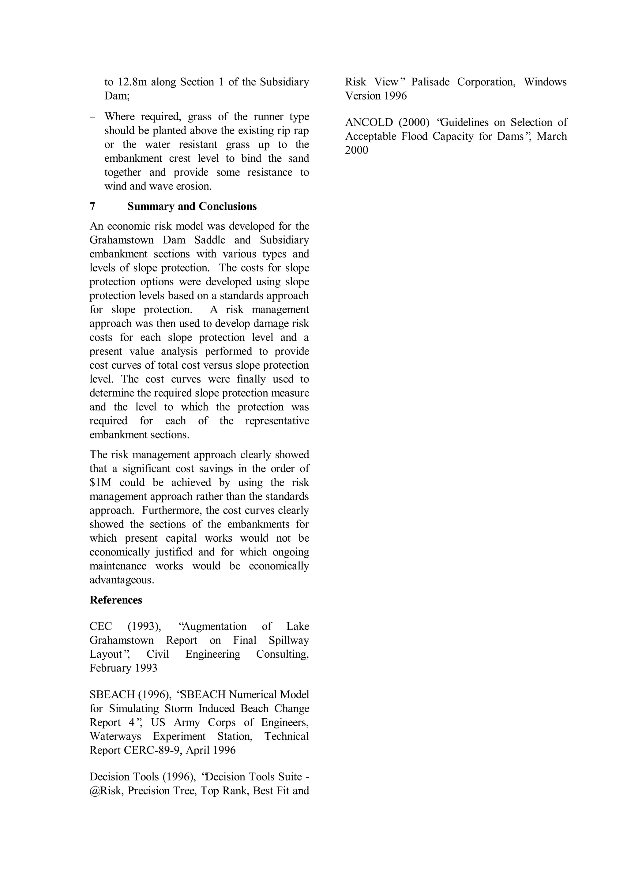 Risk and standards based riprap design for grahamstown dam barker & holroyde | PDF | Civil ...