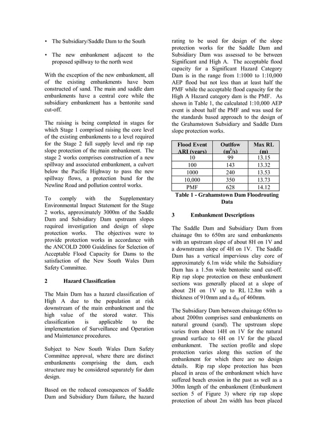 Risk and standards based riprap design for grahamstown dam barker & holroyde | PDF | Civil ...