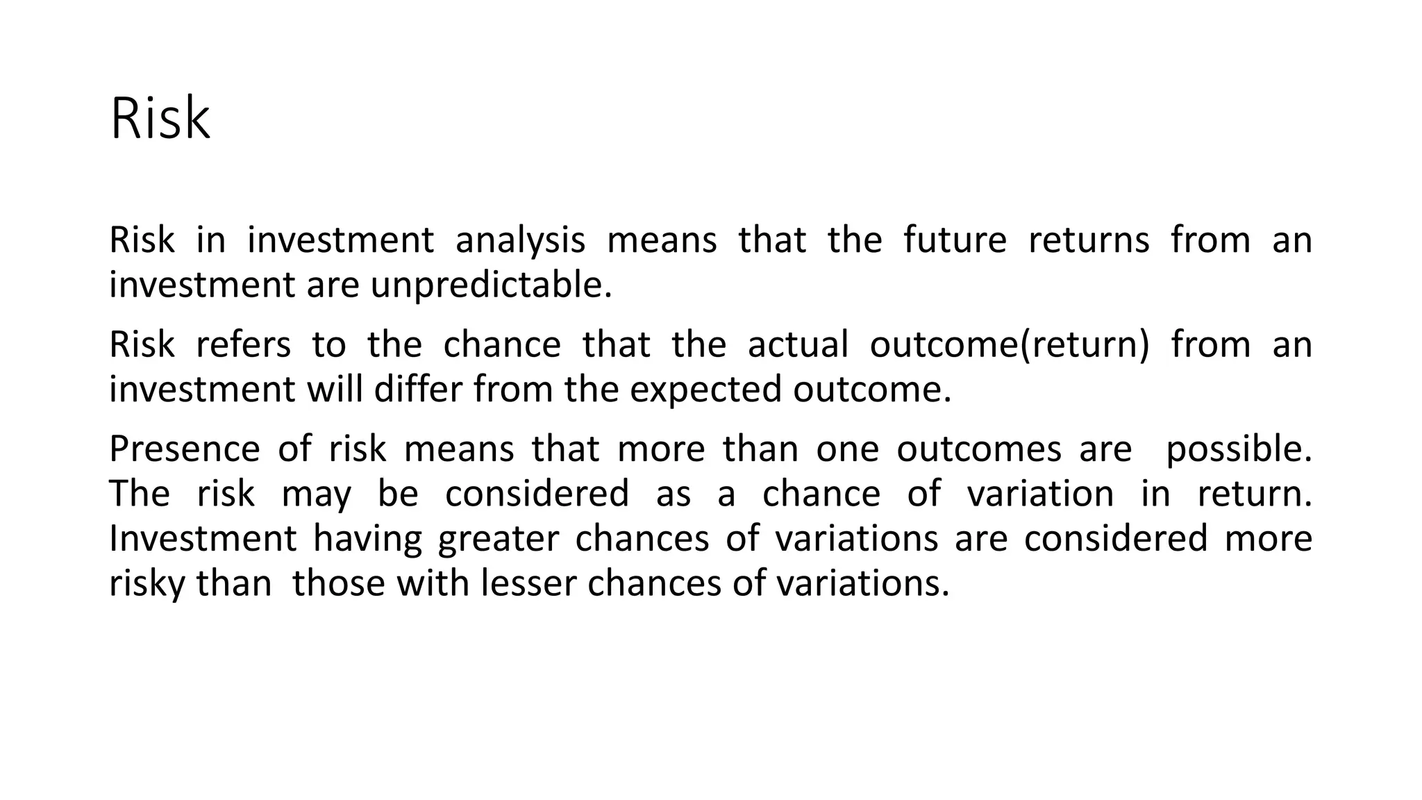 Risk and types of risk measurement of risk | PPTX