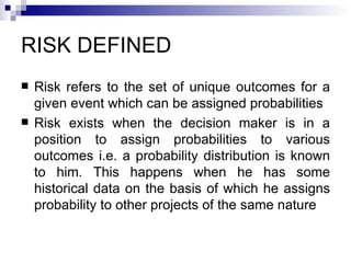 Risk And Uncertainty Lecture 2 | PPT