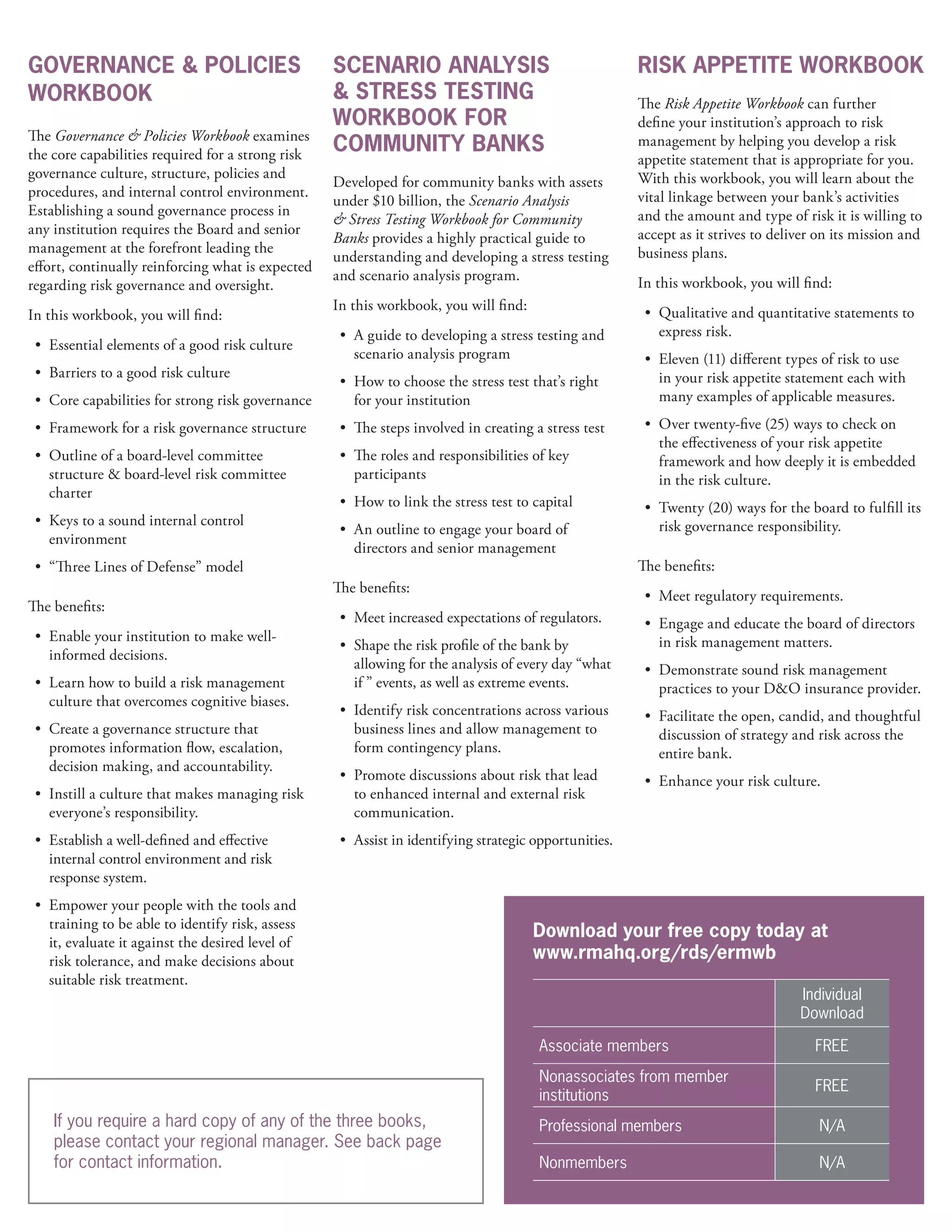 Enterprise Risk Management Workbook Series | PDF