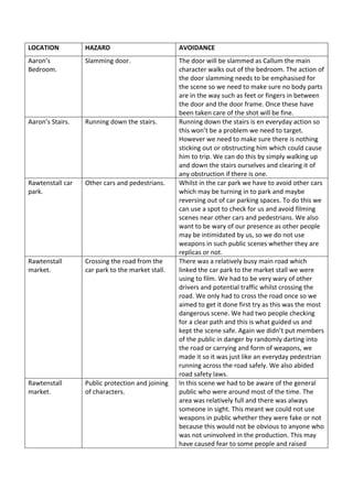 Media A2 Risk Assessment Table: Higher | PDF