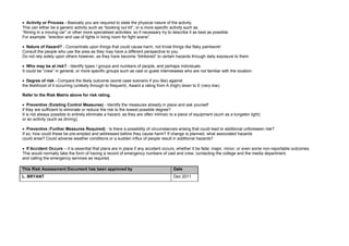 Risk assesment for gym | PPT