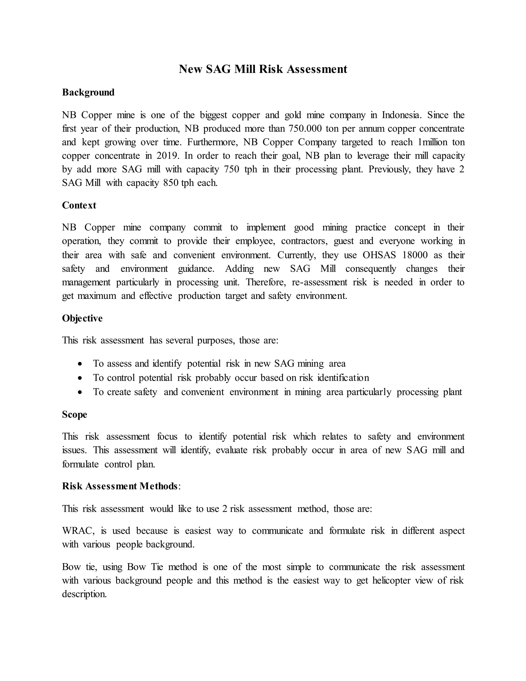 Risk assesment in sag mill | PDF