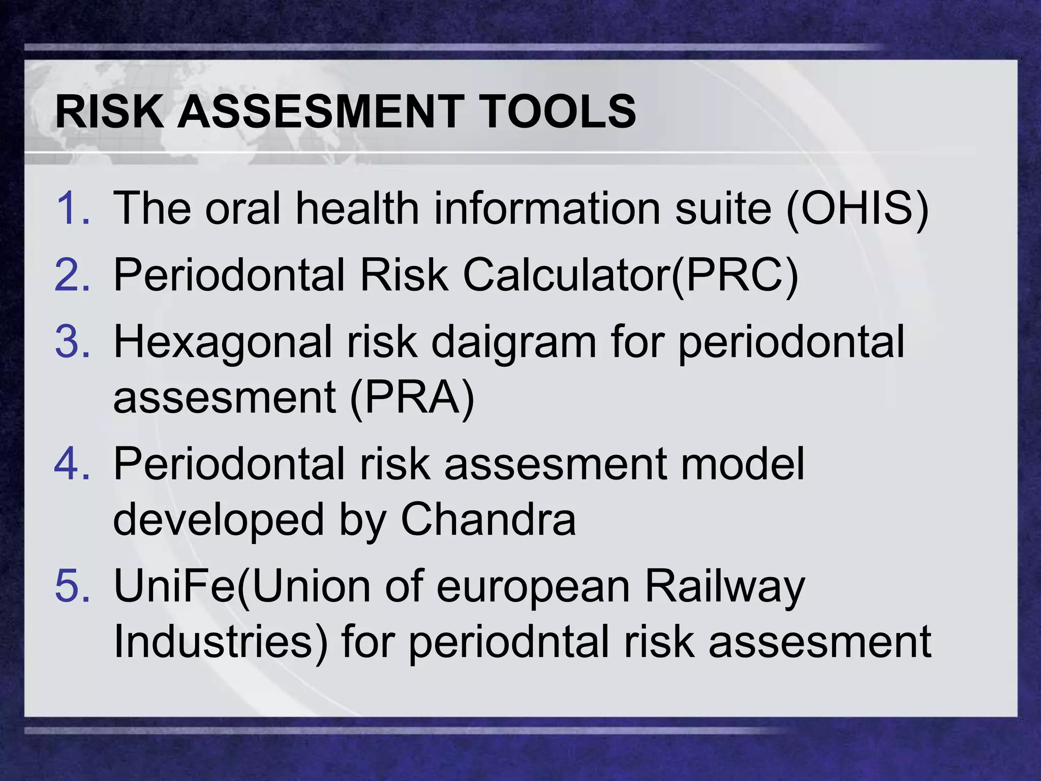 Risk assessment in periodontology | PPTX