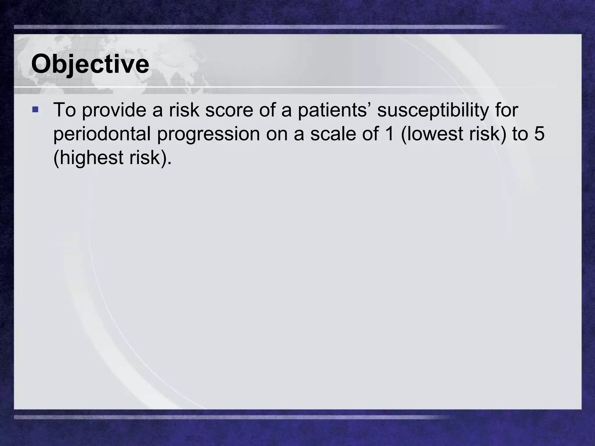 Risk assessment in periodontology | PPTX