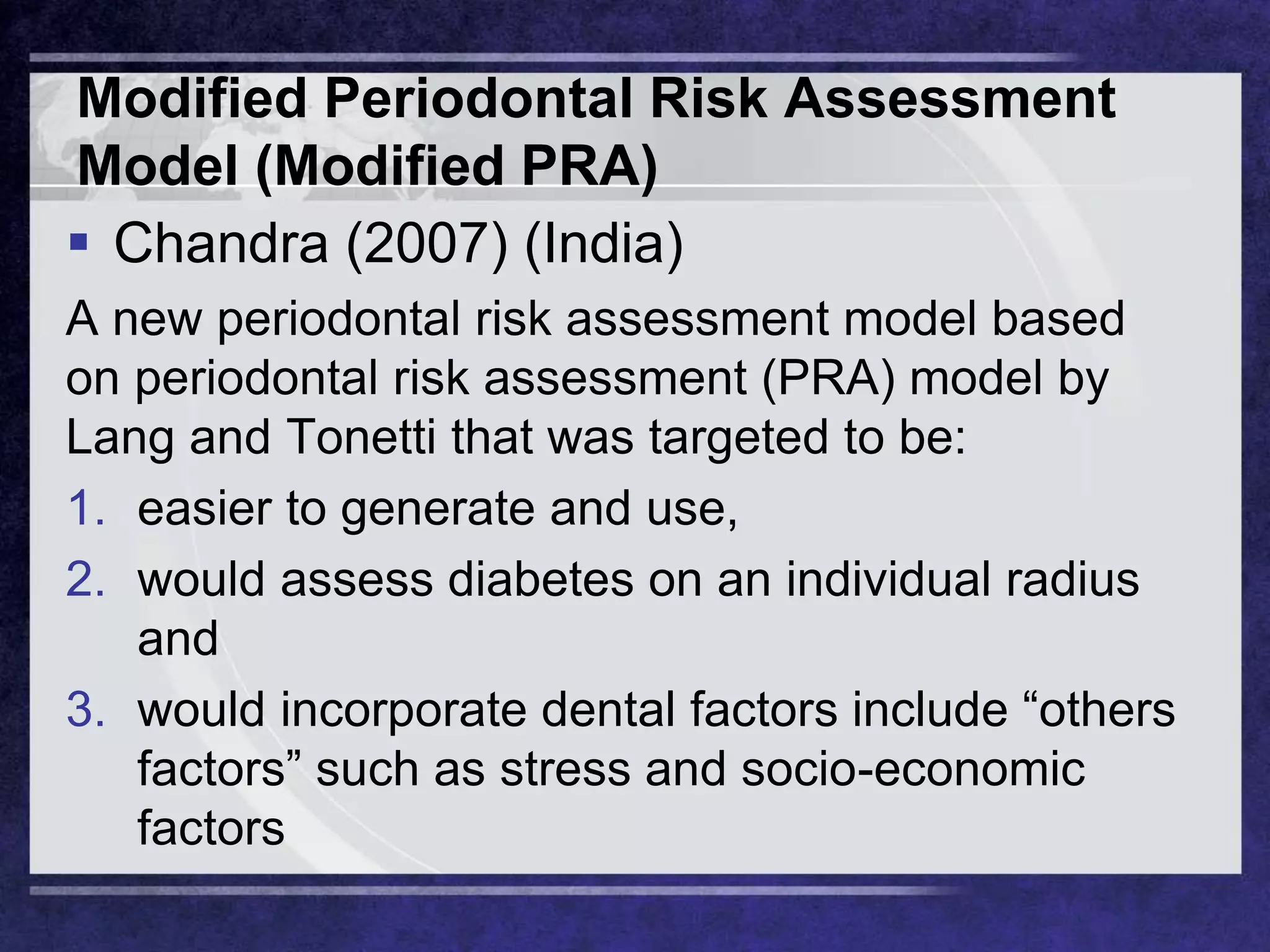 Risk assessment in periodontology | PPTX