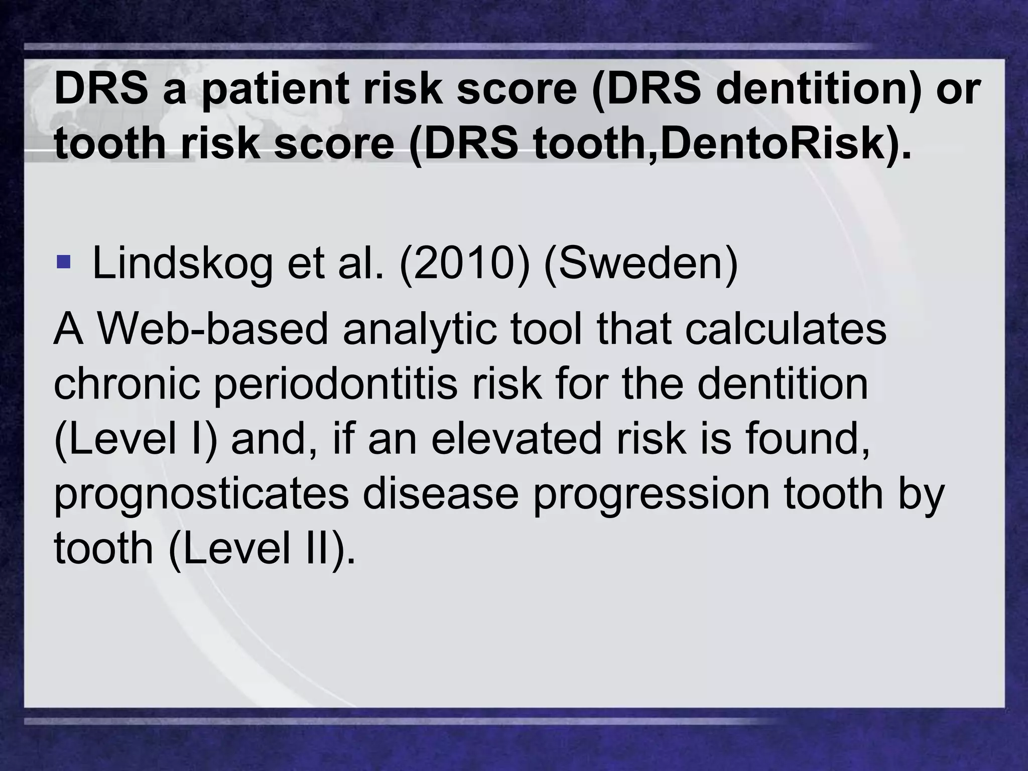 Risk assessment in periodontology | PPTX
