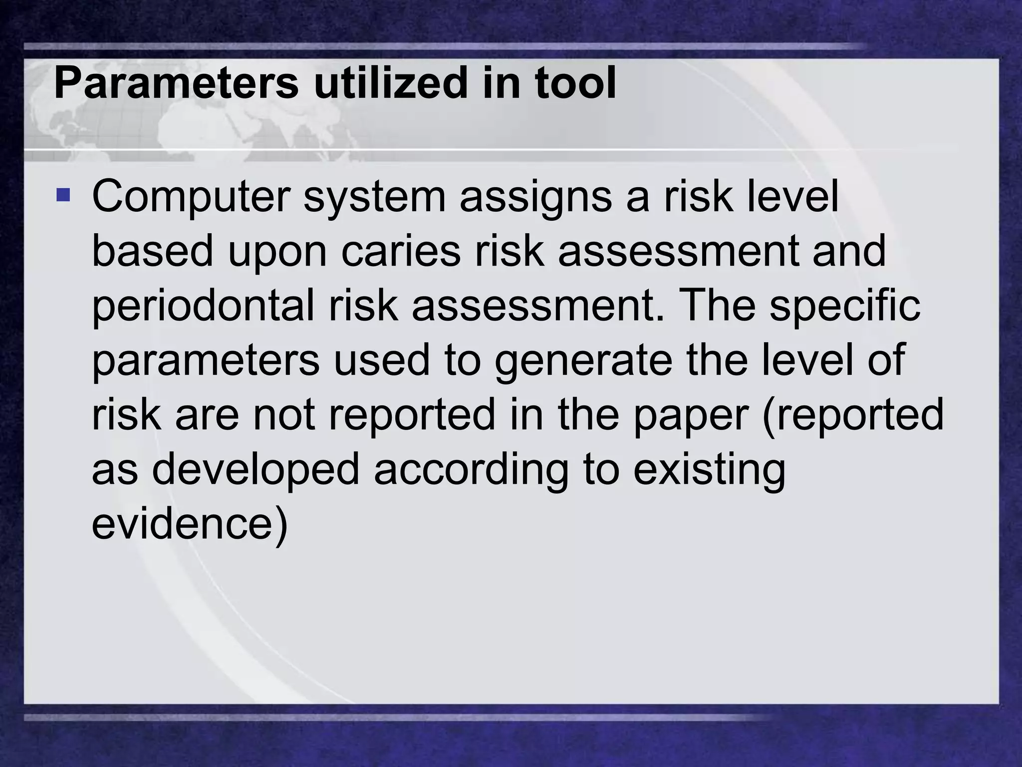 Risk assessment in periodontology | PPTX