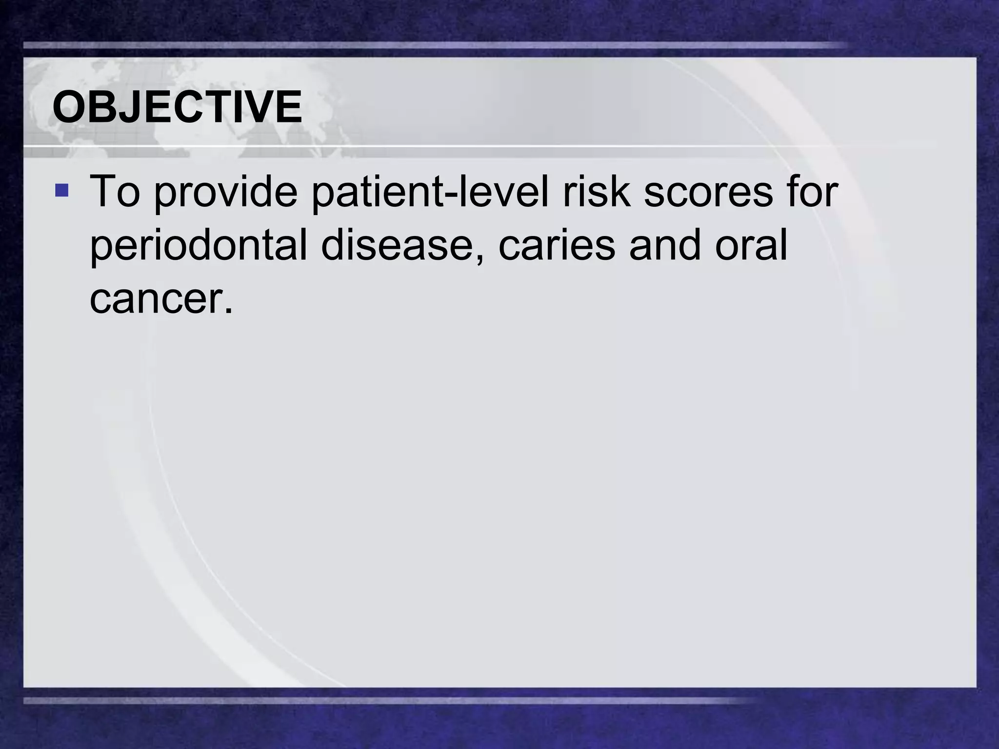 Risk assessment in periodontology | PPTX