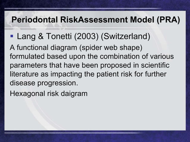 Risk assessment in periodontology | PPTX