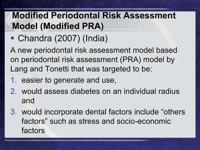 Risk assessment in periodontology | PPTX