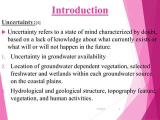 Risk assesment of ground water | PPTX