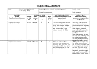 Risk assesmment when taking photos for dps | DOC