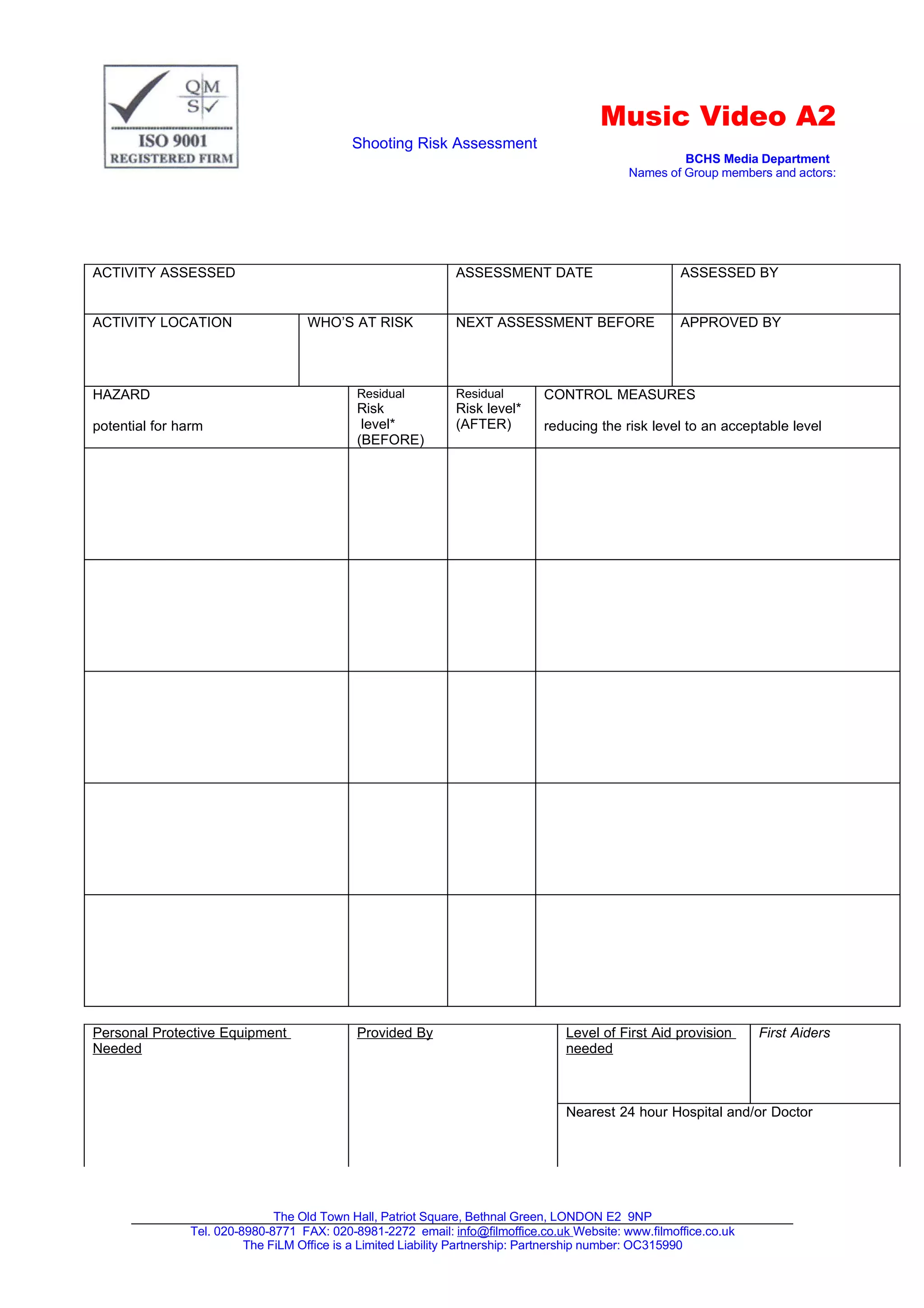 Risk assessment | DOC