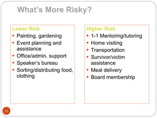 Risk Assessment - Volunteer Engagement | PPT