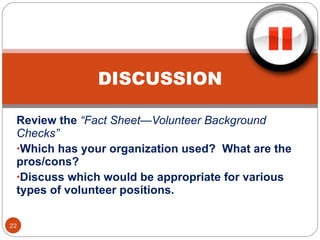 Risk Assessment - Volunteer Engagement | PPT