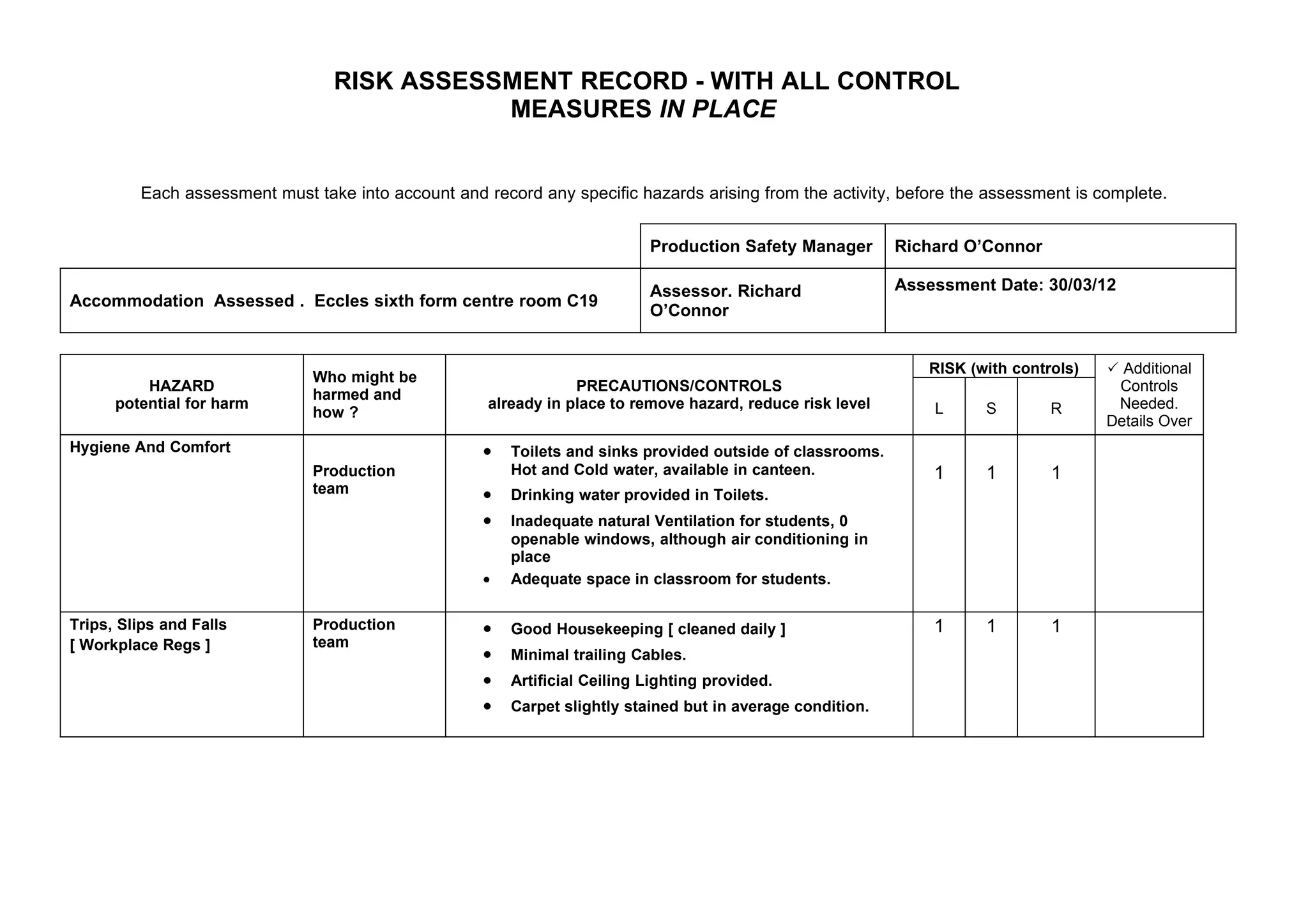 Risk assessment | DOC