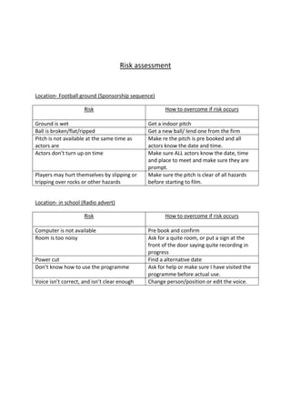 Risk assessment | PDF