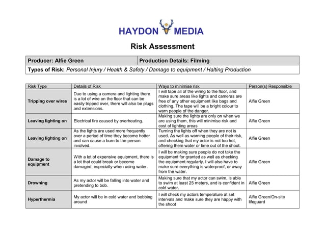 Risk Assessment | PDF