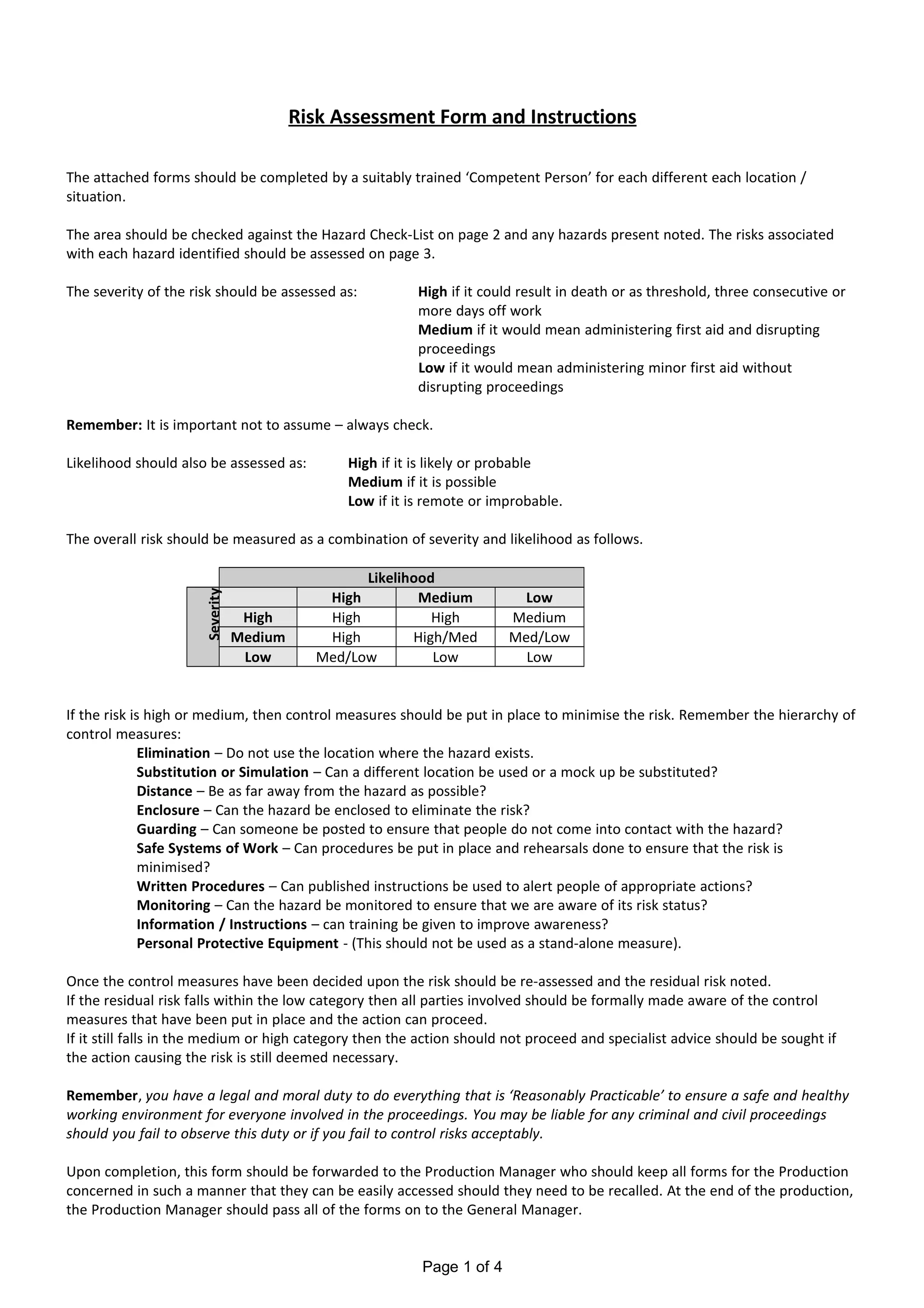 Risk assessment - A2 Media Studies Coursework - " Too Little Too Late ...