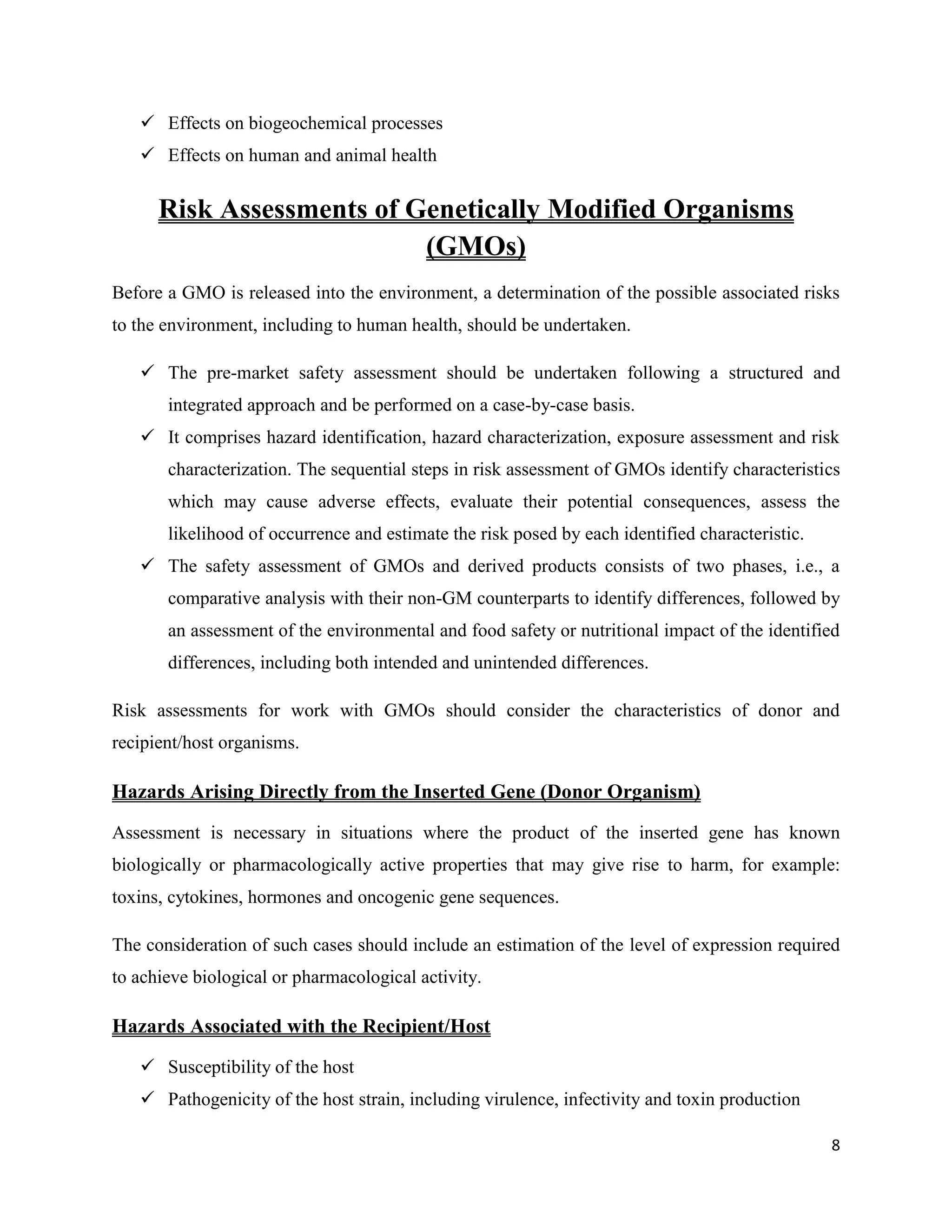 Biosafety Risk Assessments | PDF