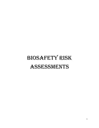 Biosafety Risk Assessments | PDF