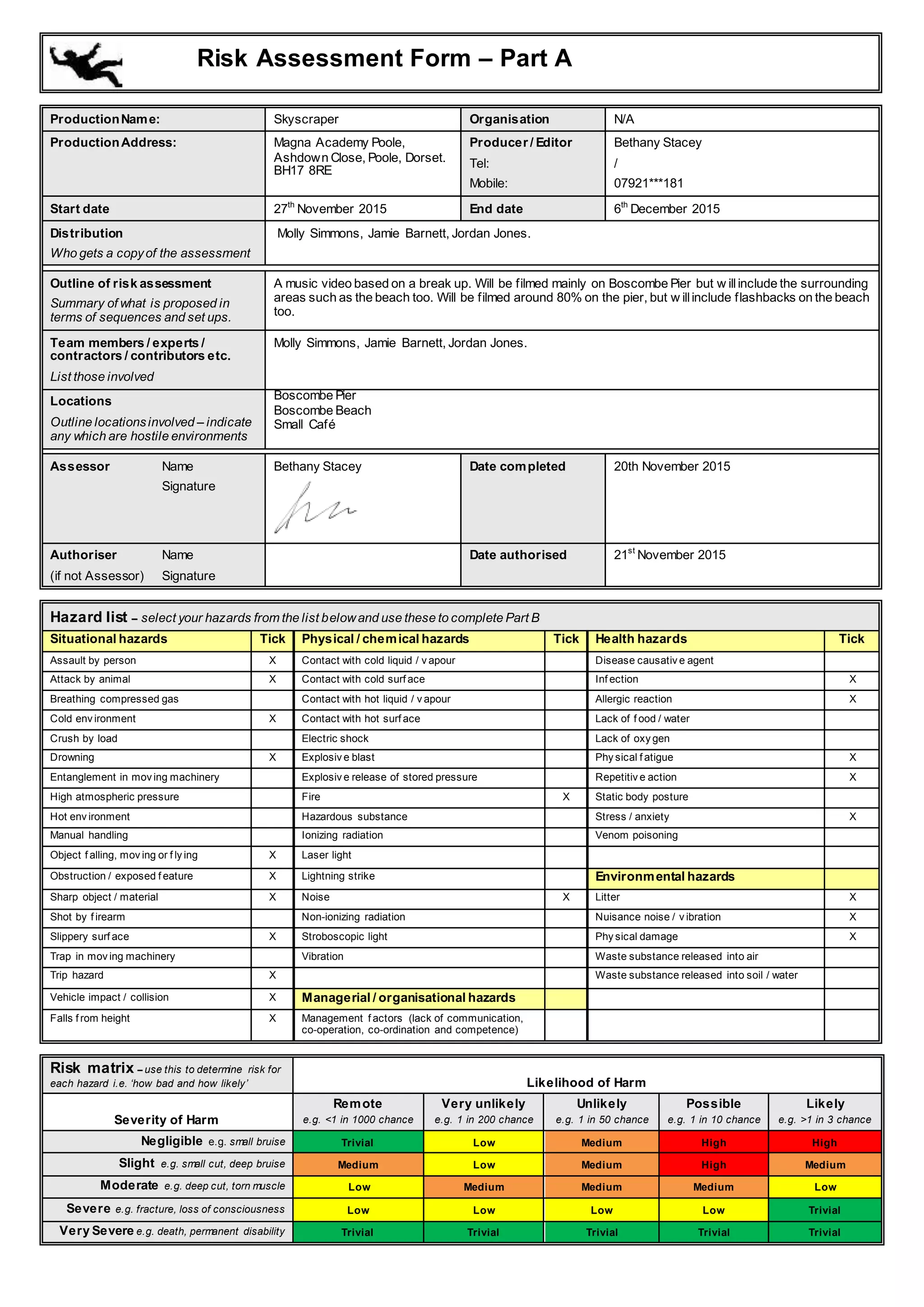 Risk assessment | DOCX