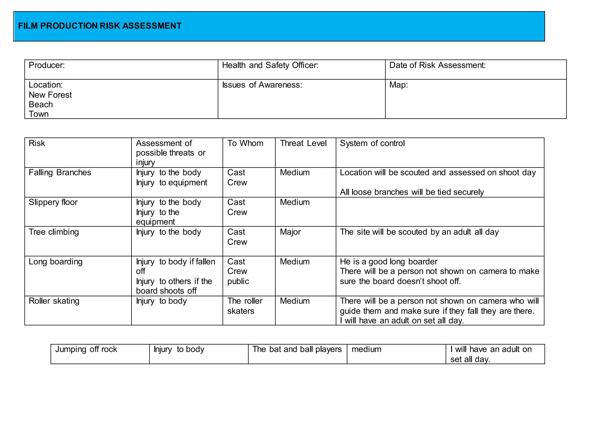 Risk assessment | DOCX