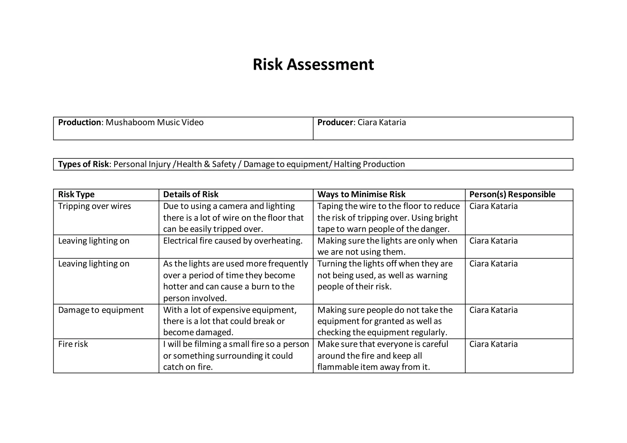 Risk assessment | DOCX