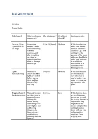 Risk assessment | DOCX